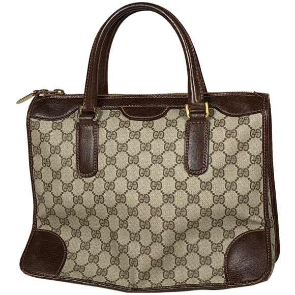 Gucci | Bags | Gucci Gg Pattern Handbag Canvas Brown | Poshmark